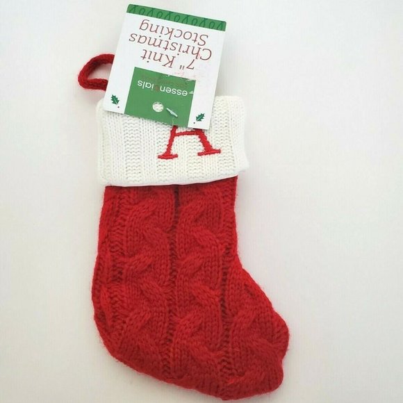 Holiday | New Monogram Letter A Cable Knit Mini Christmas Stocking 7 ...